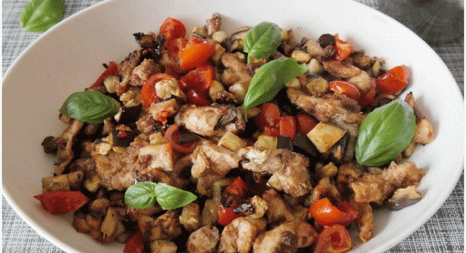 Petto di pollo alle melanzane